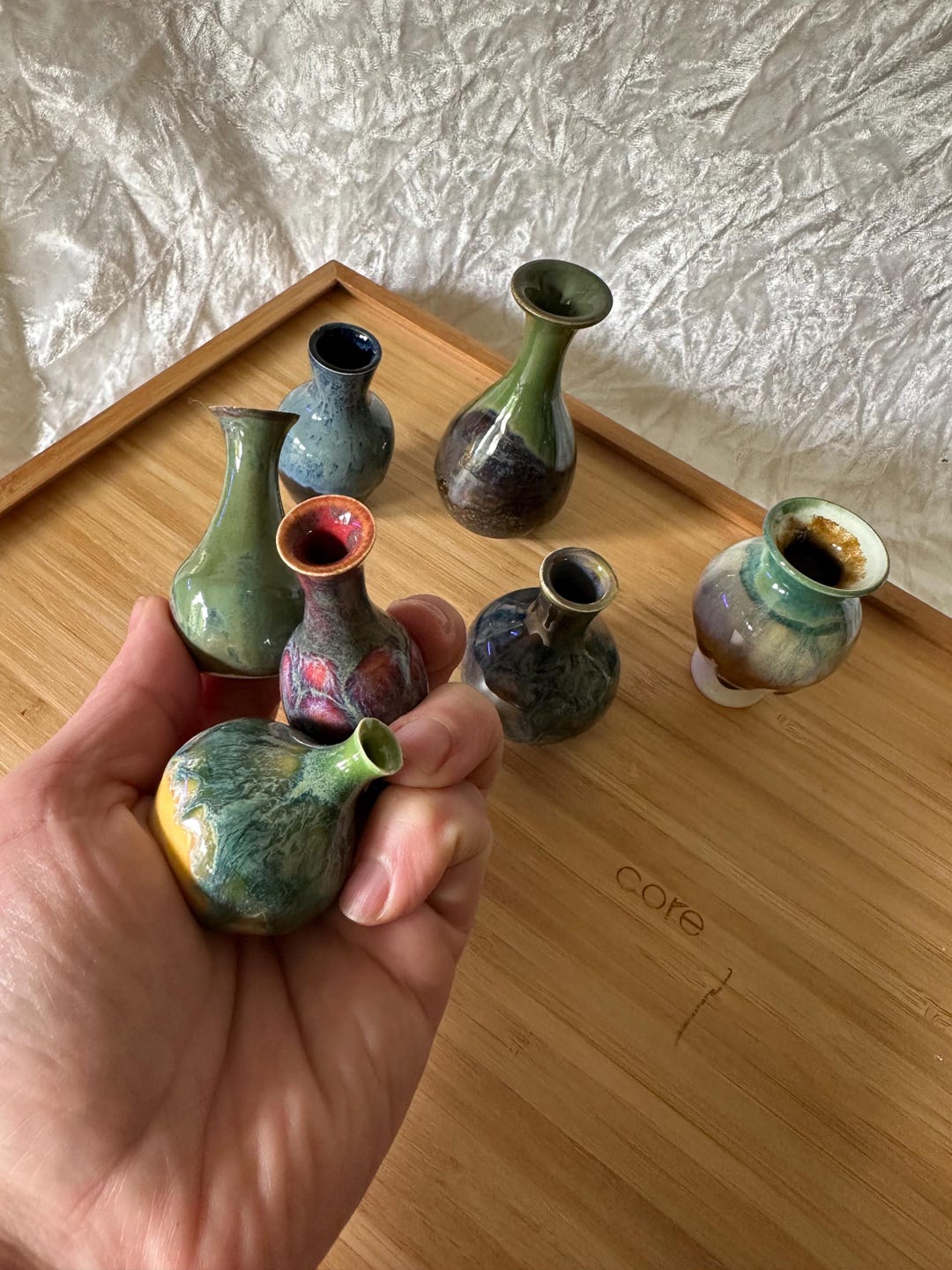 Miniature Porcelain Vases: Handmade Miniature Glazed Ceramic Bud Vase ...