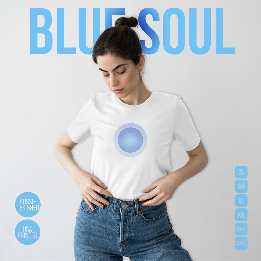 Blue Aura T-shirt – Minimalist Energy Design Women’s Graphic Tee ...