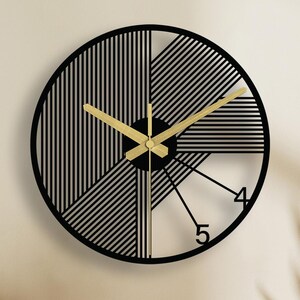 Geometric Line Art Oversized Wall Clock, Modern Design Large Clock ...