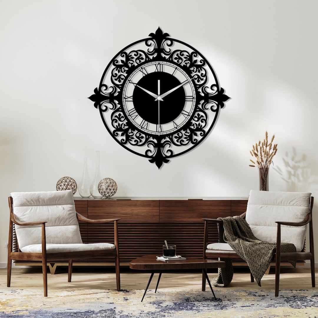 Large Ornate Metal Wall Clock: Baroque Vintage Style - Unusual Wall ...