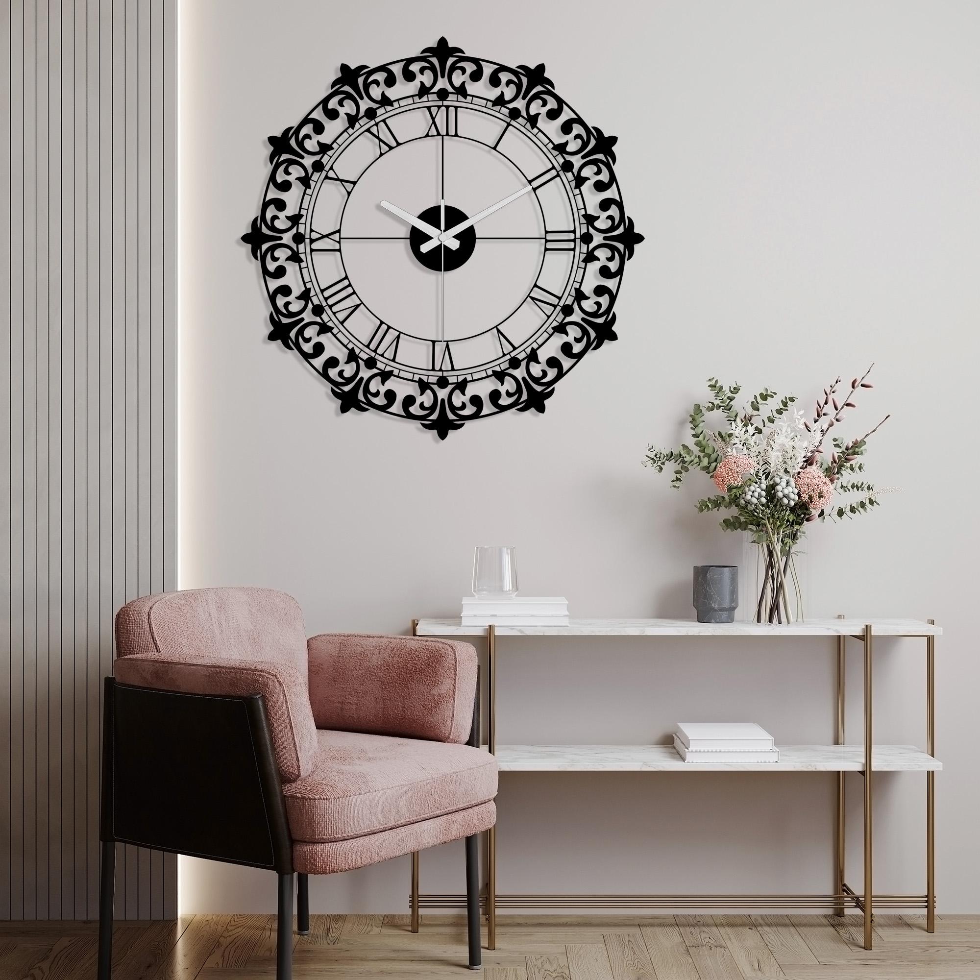 Vintage Black Metal Wall Clock: Ornate Farmhouse Decor - Etsy