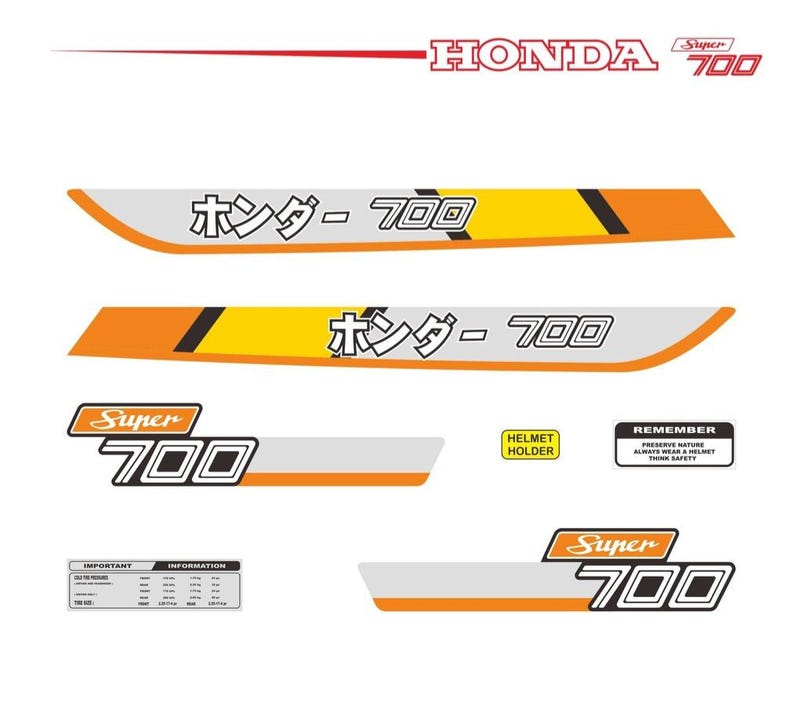 Honda Super Cub C700 Side Cover Sticker Decal - Classic Japan Font - Etsy