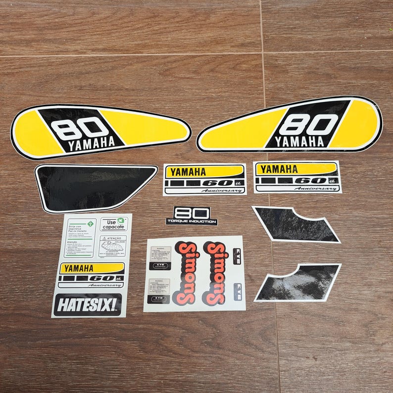 Sticker Decal Yamaha GT80 GT 80 1976 Minitrail Side Cover Fuel Gas Tank ...