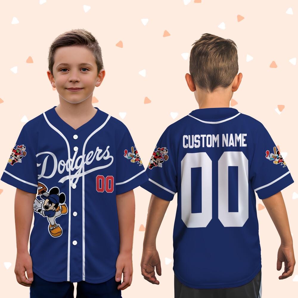 Mickey Mouse Dodgers Baseball Team Jersey, Custom Mickey Mouse Los ...