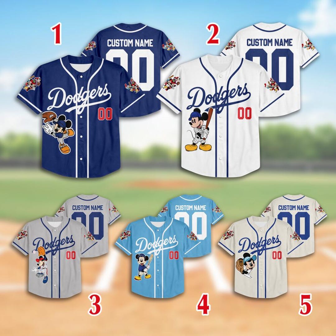 Mickey Mouse Dodgers Baseball Team Jersey, Custom Mickey Mouse Los ...