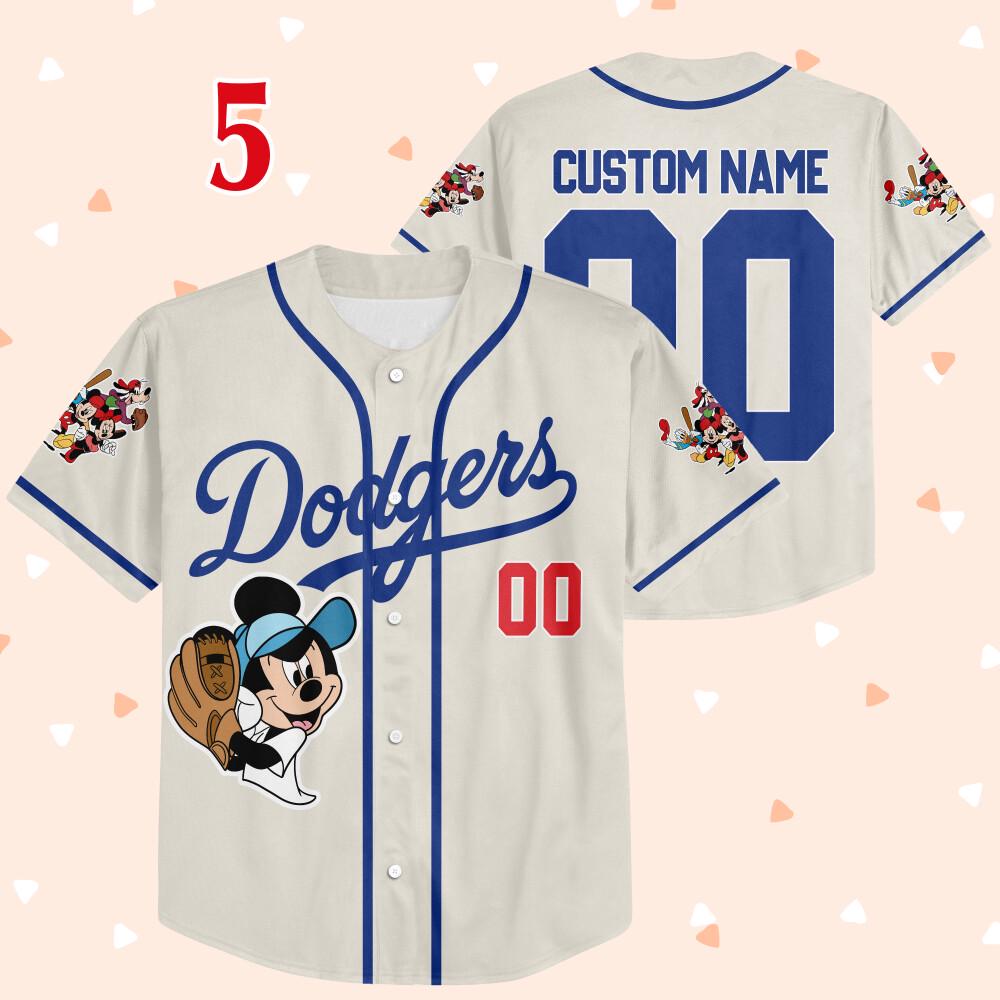 Mickey Mouse Dodgers Baseball Team Jersey, Custom Mickey Mouse Los ...