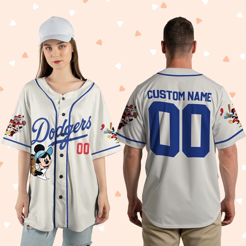 Mickey Mouse Dodgers Baseball Team Jersey, Custom Mickey Mouse Los ...