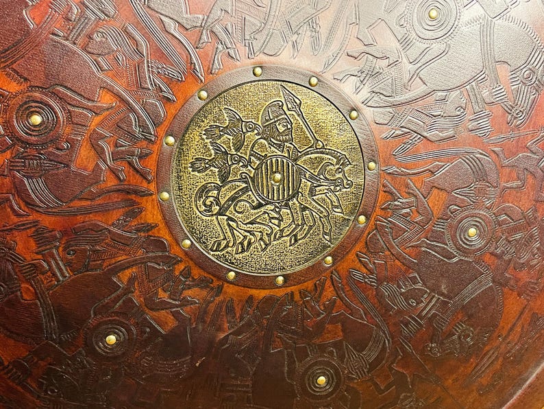 Leather Viking Shield | Handmade Warrior Shield - Etsy UK