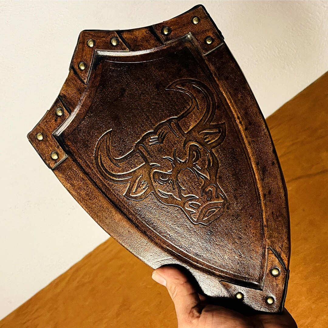 Medieval Leather Shield | Buffalo Heater Shield for Home Decor - Etsy