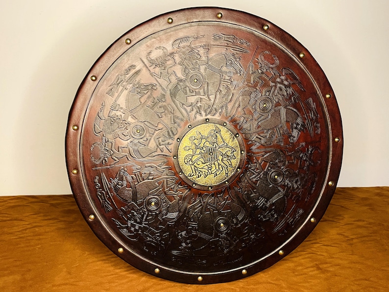 Leather Viking Shield | Handmade Warrior Shield - Etsy UK