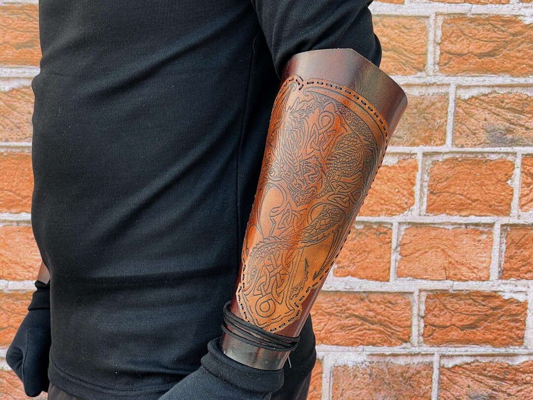 Leather Bracer | Leather Cross Arm Guard Vambraces - Etsy