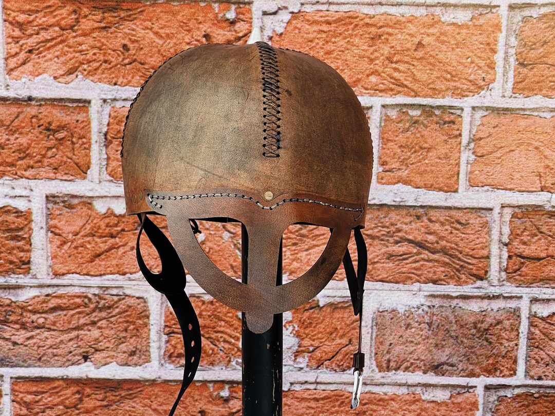 Leather Viking Helmet | Leather Norse Helmet for Cosplay - Etsy