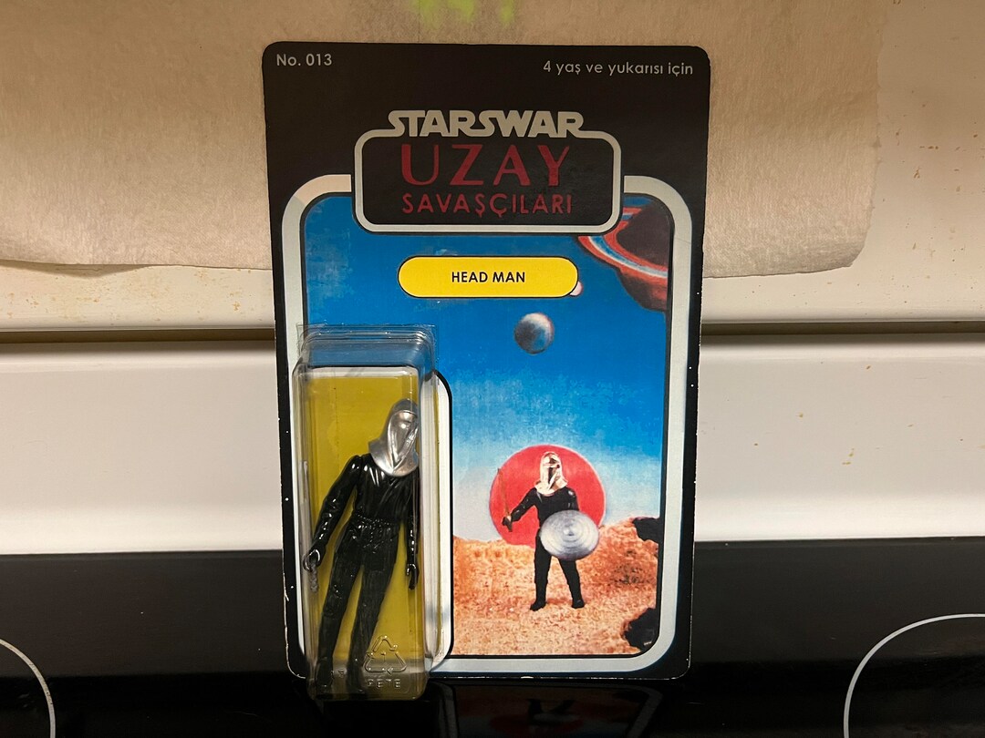 Star Wars Vintage Uzay Head Man (silver), Custom Carded Kenner Action ...