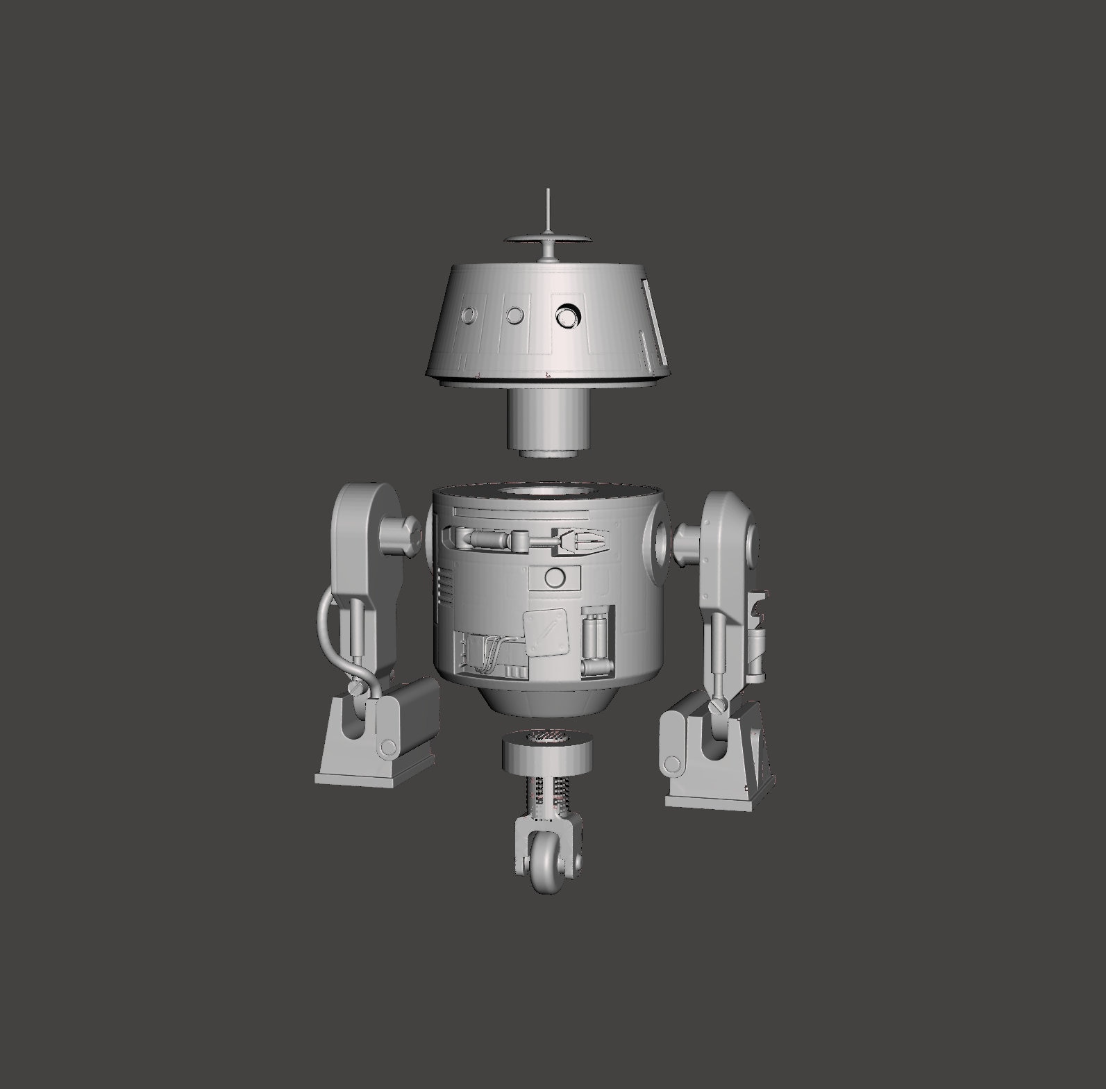 Star Wars REBELS Chopper Droid, 3D Printed Custom Model Figure Kit ...