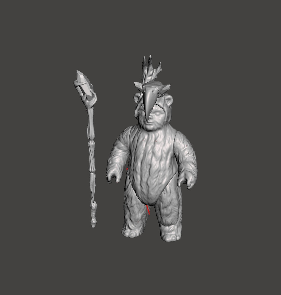 Star Wars Ewok (macawok Crystal Shaman), 3D Printed Custom Model Action ...