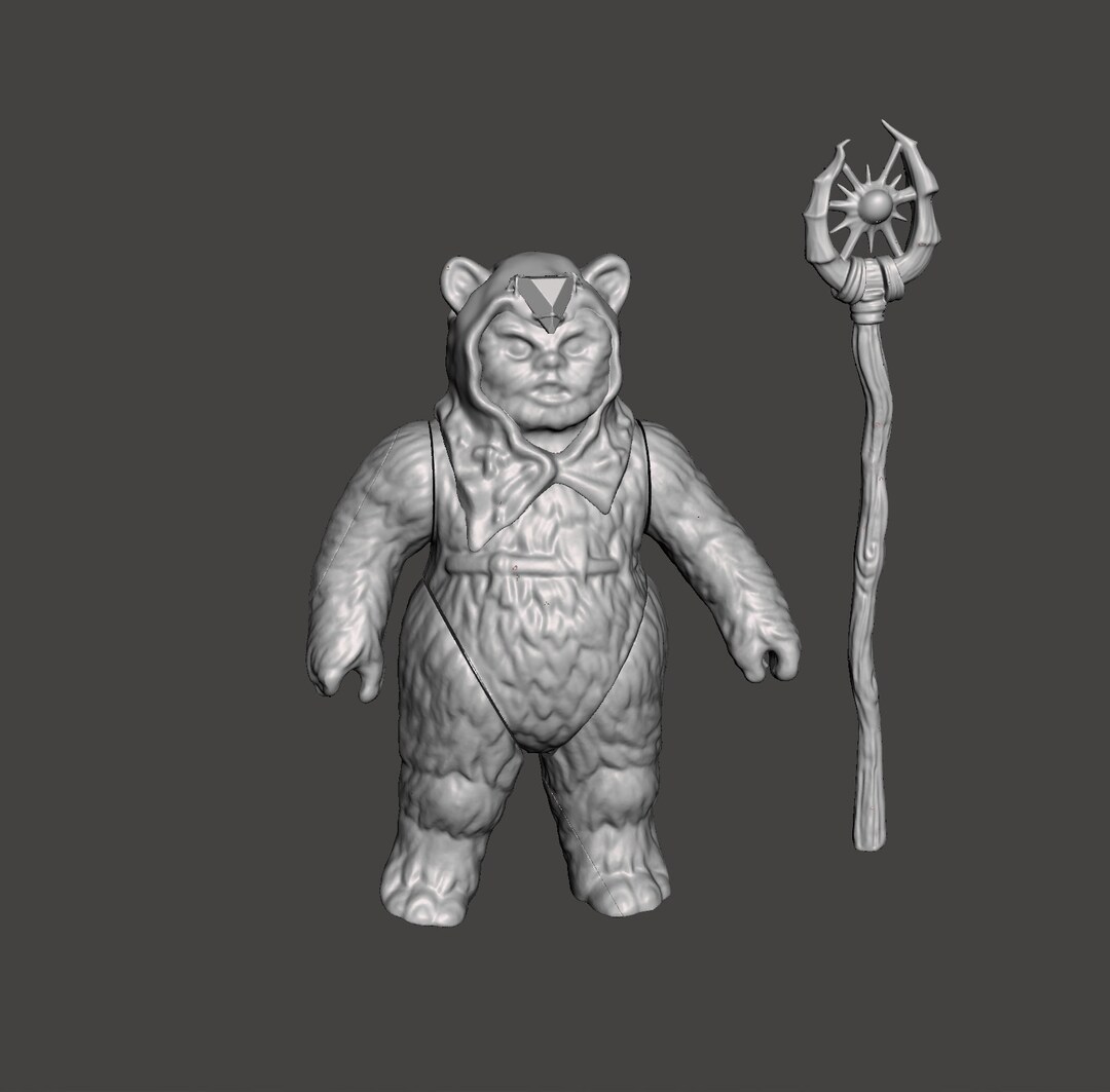 Star Wars Ewok (shaman Ewok), 3D Printed Custom Model Action Figure Kit ...