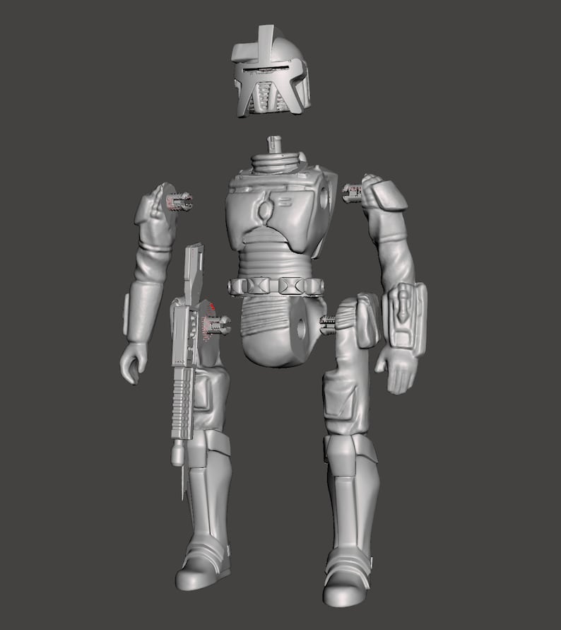 Star Wars Cylofett, Cylon Boba Fett Mashup Action Figure, 3D Printed ...