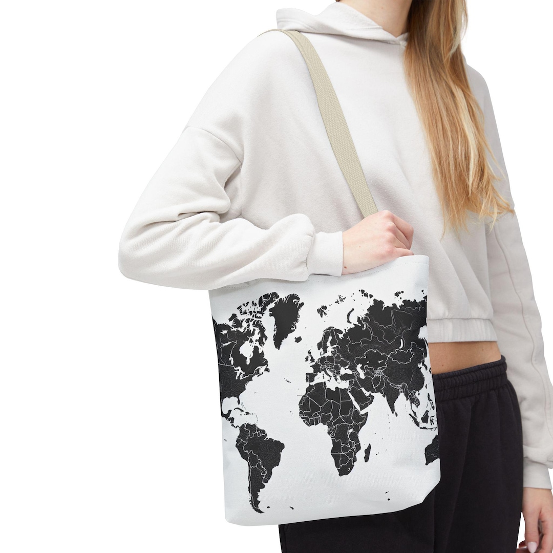 World Map Tote Bag - Traveler's Dream, Wanderlust Tote, Adventure Bag ...