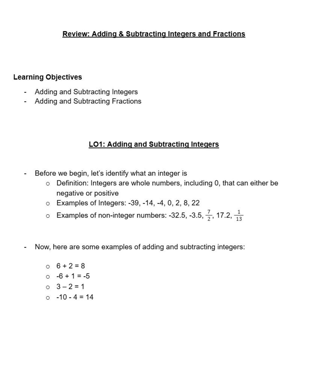 Bundle Math Lessons Square Numbers and Roots, Adding and Subtracting ...