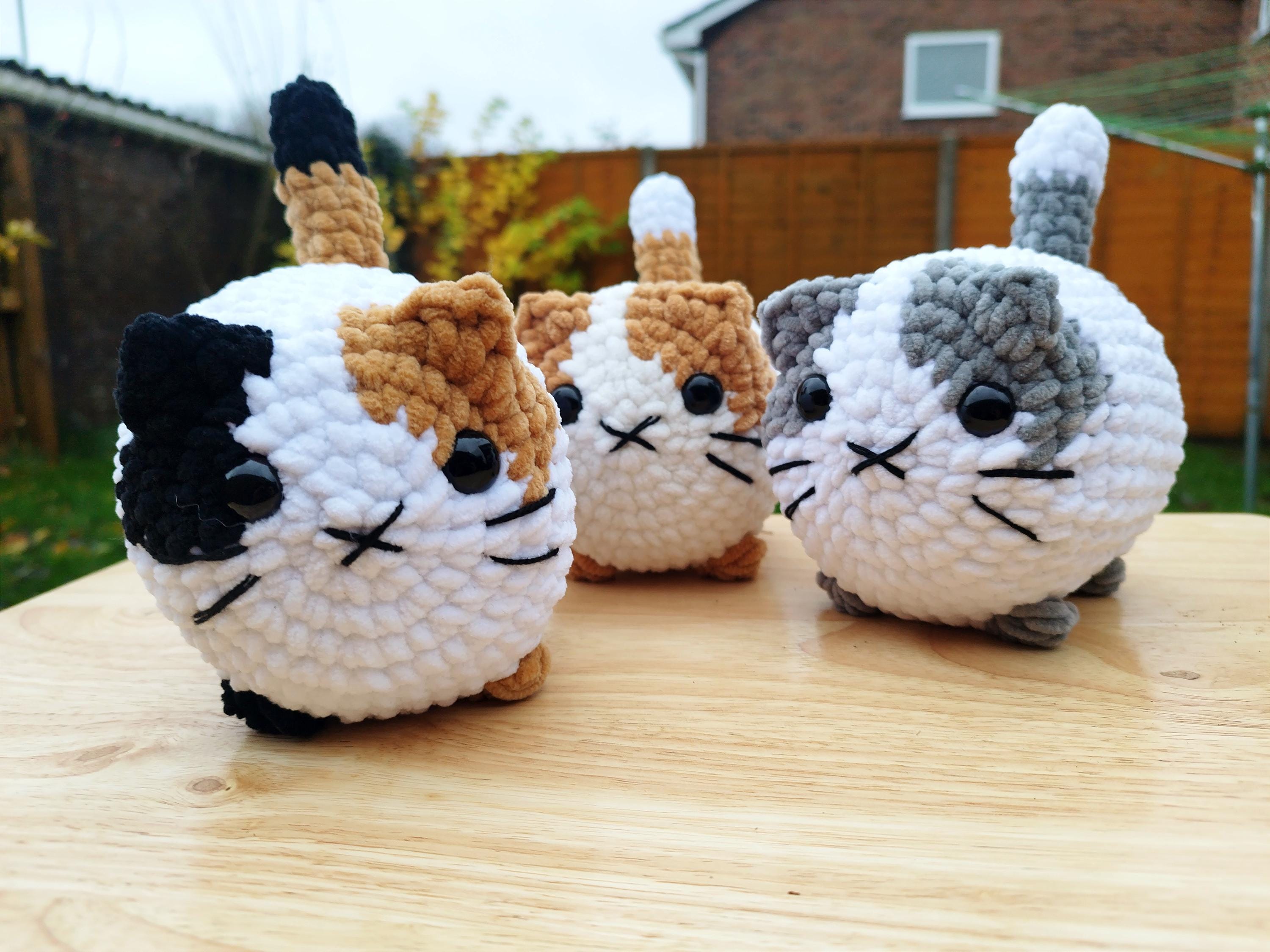 Loaf Cat Plush Crochet Plushie Cute Cat Plush Handmade Plush Chenille ...