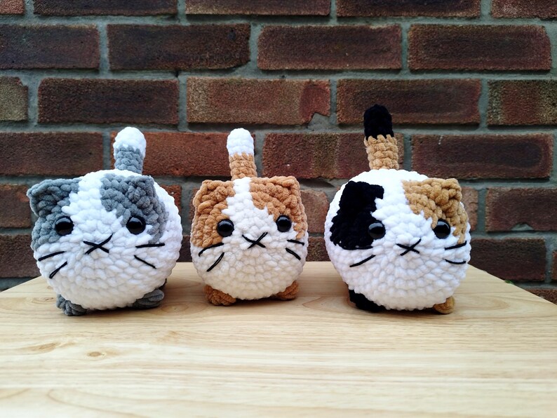 Loaf Cat Plush Crochet Plushie Cute Cat Plush Handmade Plush Chenille ...
