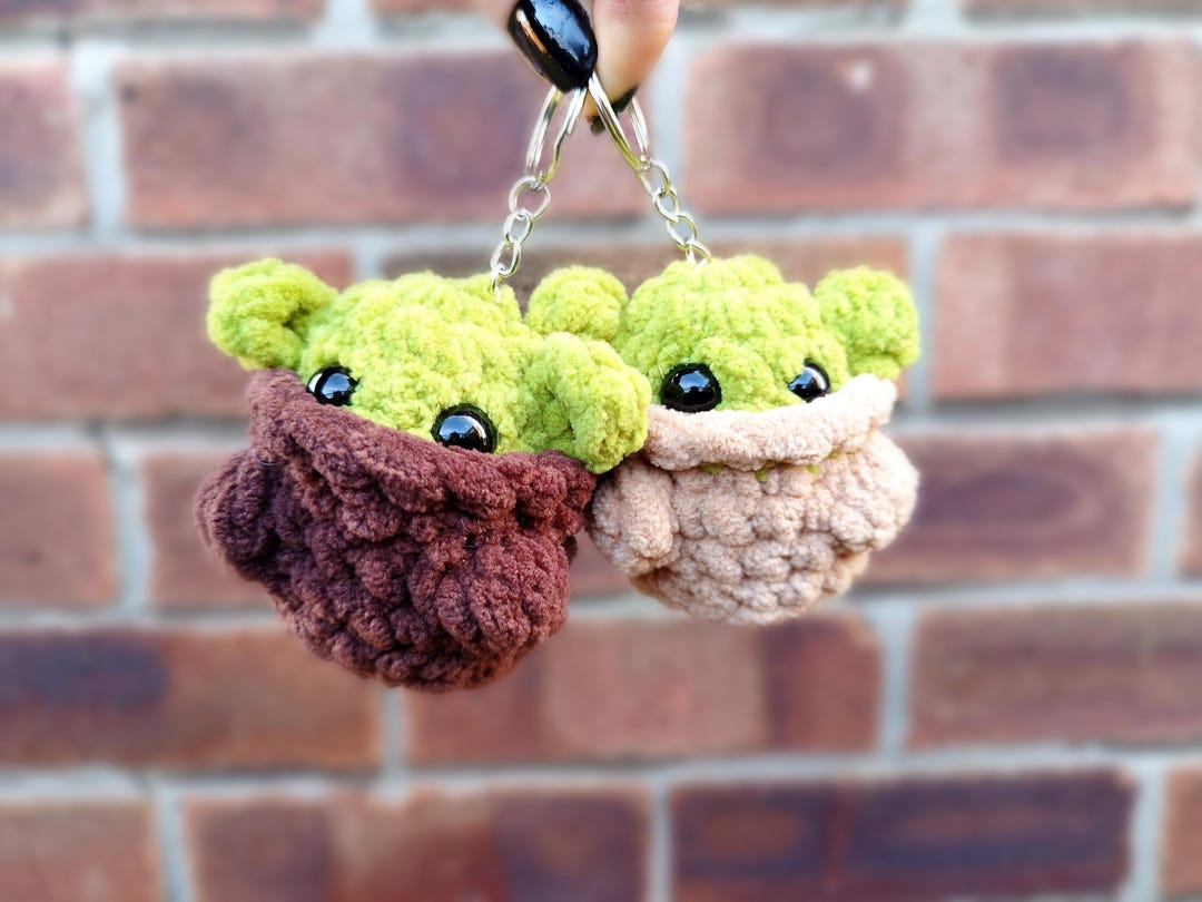 Baby Yoda Keychain Plush Keychain Crochet Plush Star Wars Fan Art Yoda ...