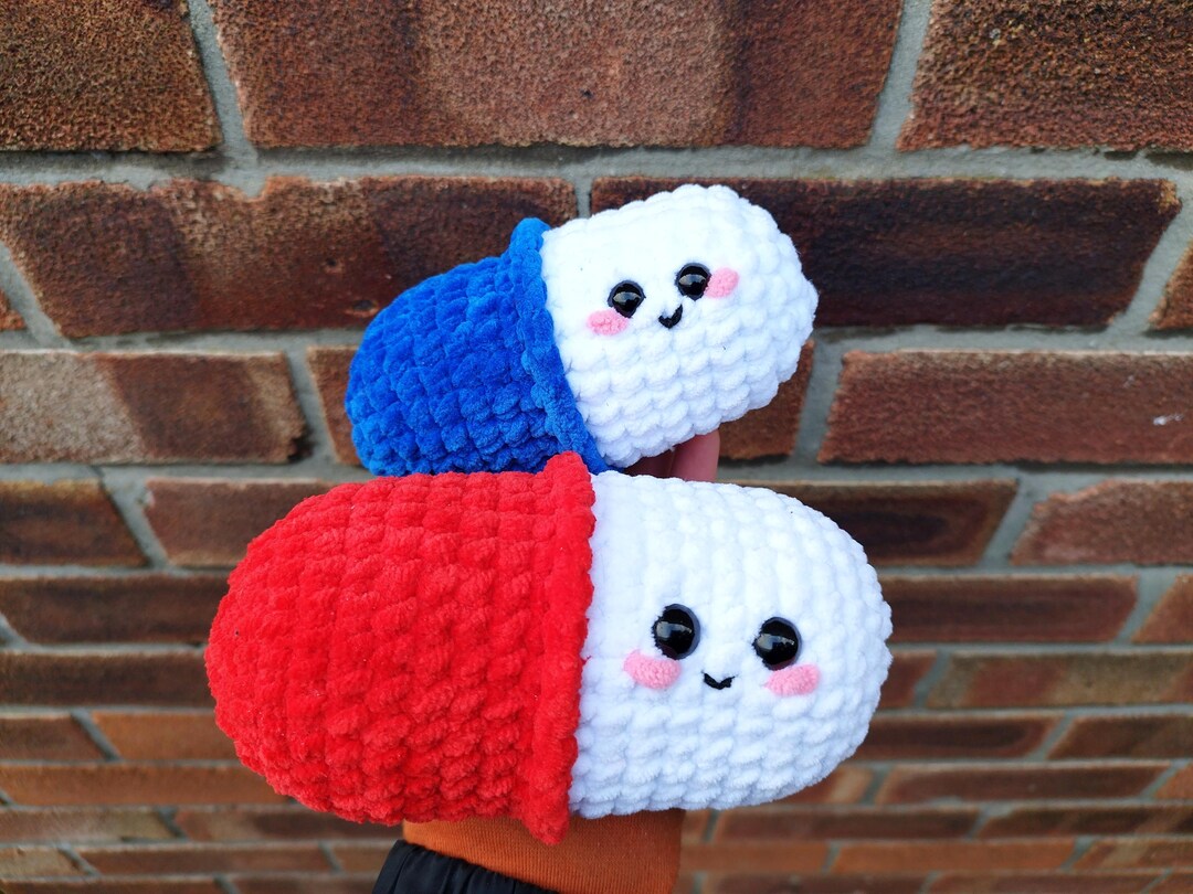 Chill Pill Plushie Amigurumi Plush Handmade Plush Funny Gift Crochet ...