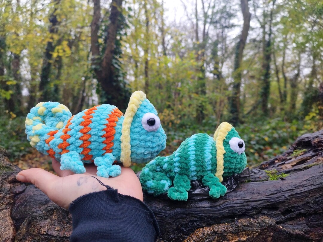 Chameleon Crochet Plush Amigurumi Handcrafted Plushie Super Soft ...