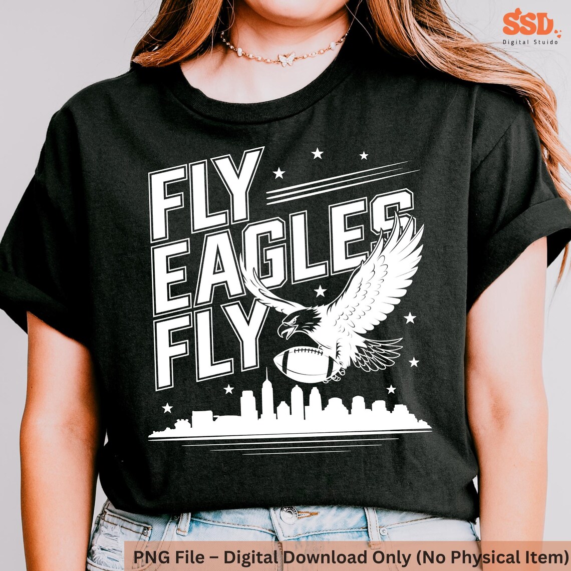 Fly Eagles Fly PNG: Philadelphia Football Retro Design (digital ...