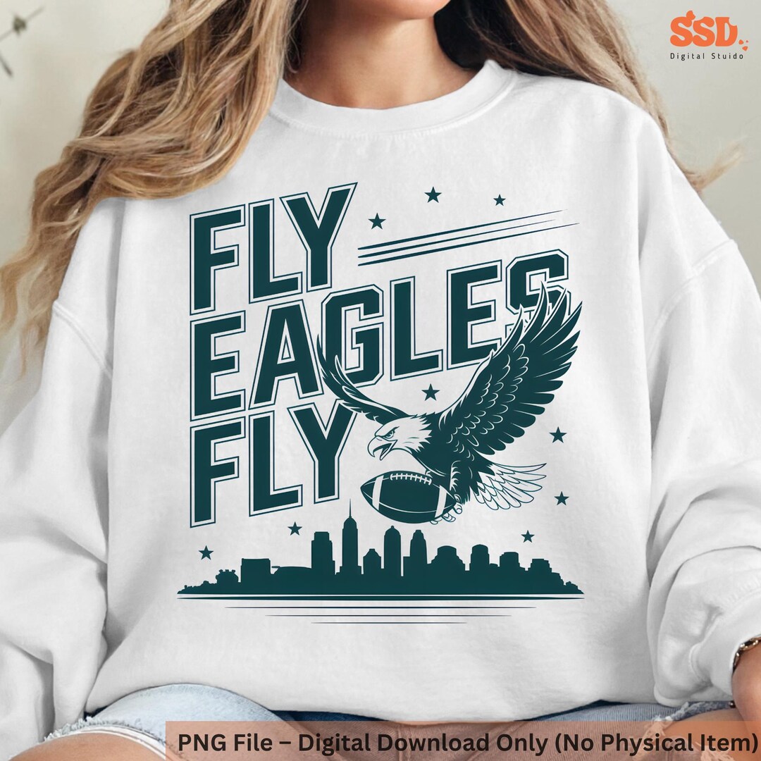 Fly Eagles Fly PNG: Philadelphia Football Retro Design (digital ...