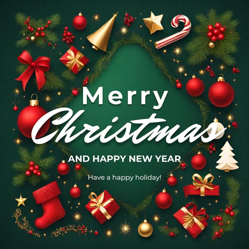 Merry Christmas Digital Card - Etsy