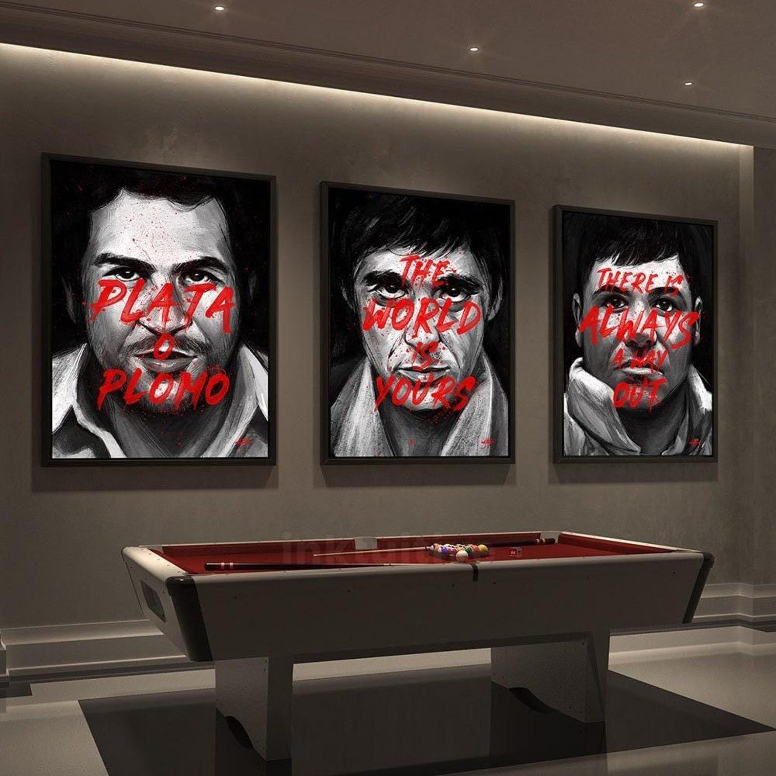 Pablo Escobar Tony Montana Gangsters Canvas Painting and Posters Prints ...