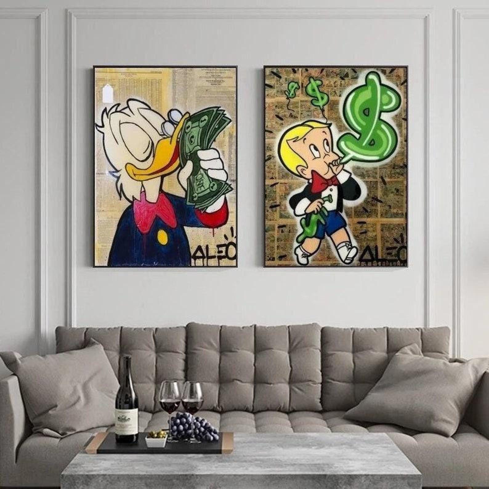 Donald Duck X Mr Monopoly X Richie Rich Monopoly Money Graffiti Art ...