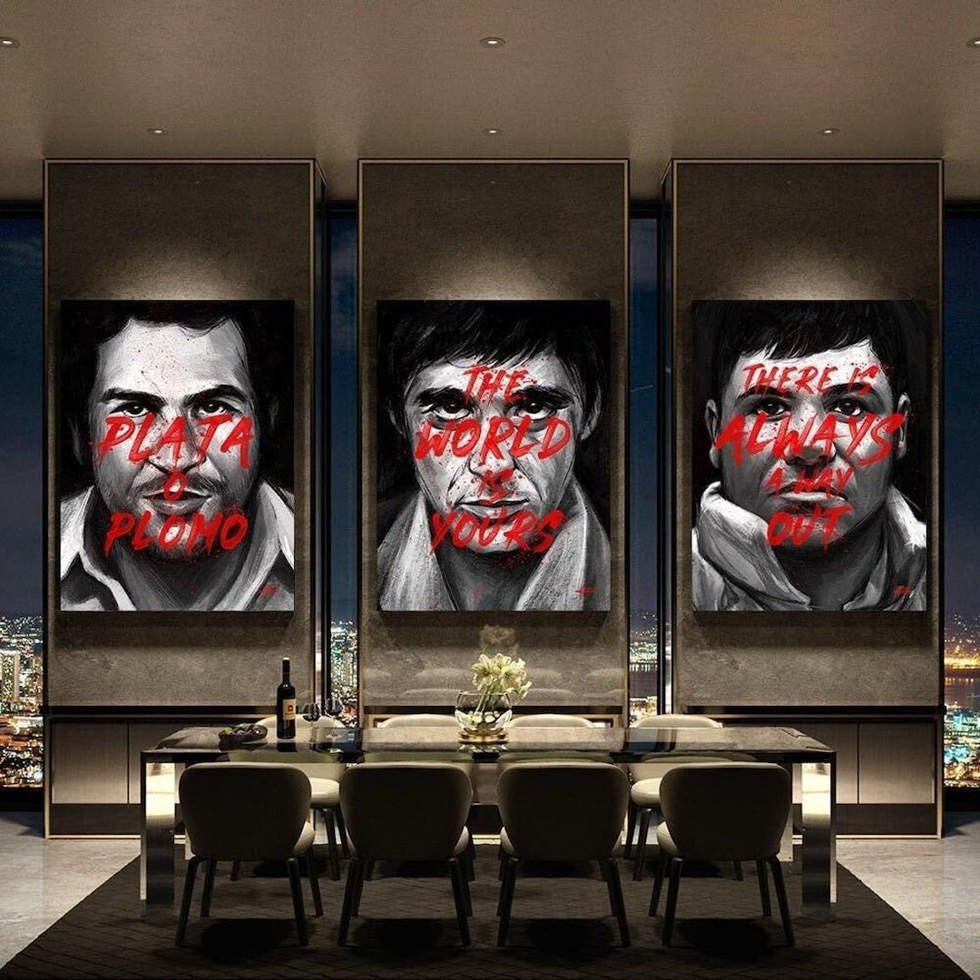 Pablo Escobar Tony Montana Gangsters Canvas Painting and Posters Prints Wall Art Pictures for ...