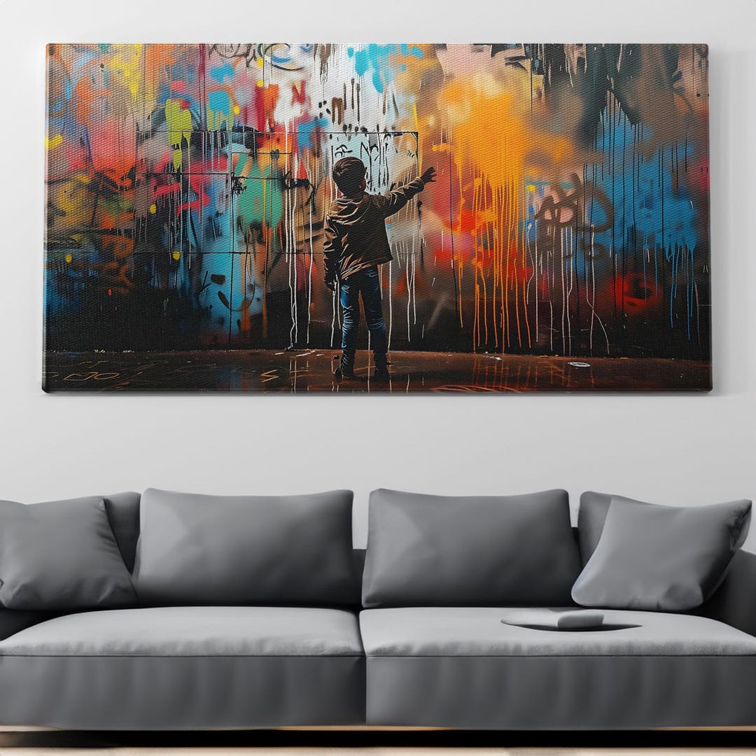 Wall of Fear Pop Graffiti Art Canvas Pictures for Room Decoration Wall ...