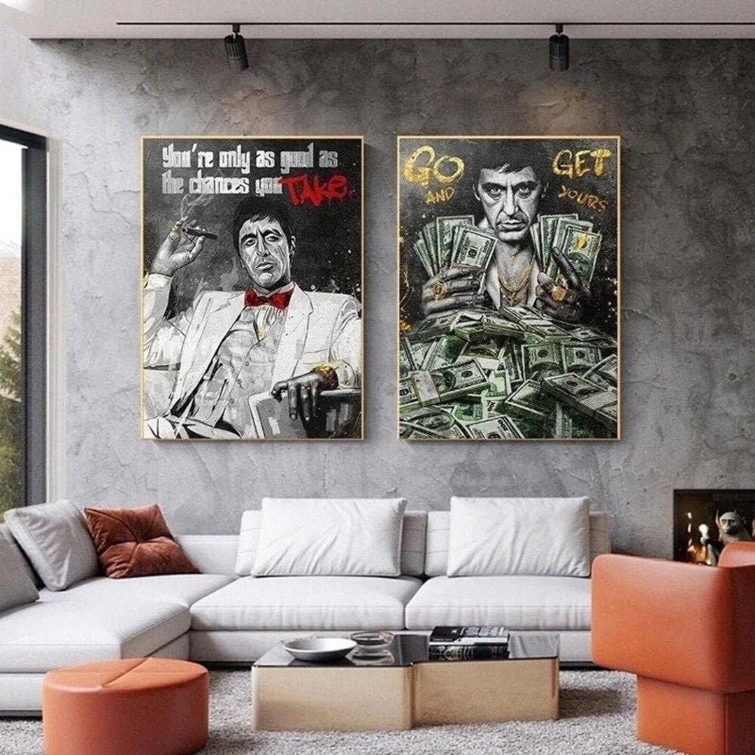 Scarface X Tony Montana Gangster Money Wall Art Motivational Quote ...