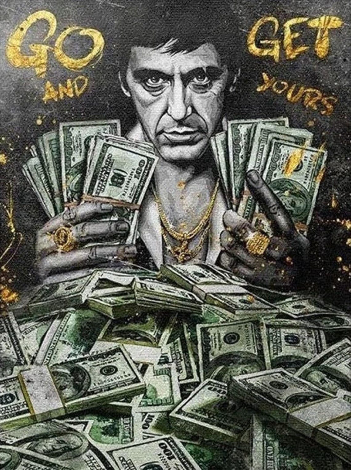 Scarface X Tony Montana Gangster Money Wall Art Motivational Quote ...