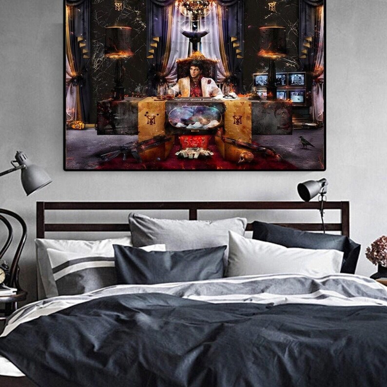 Scarface Tony Montana Gangster Office Wall Art Canvas Featuring Luxury ...