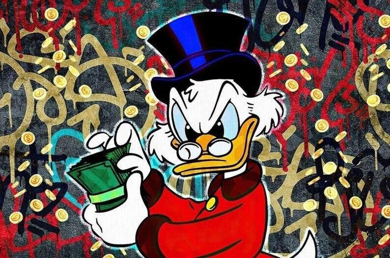 Alec Monopoly Cartoon Scrooge Mcduck Canvas Prints Donald Duck Count ...
