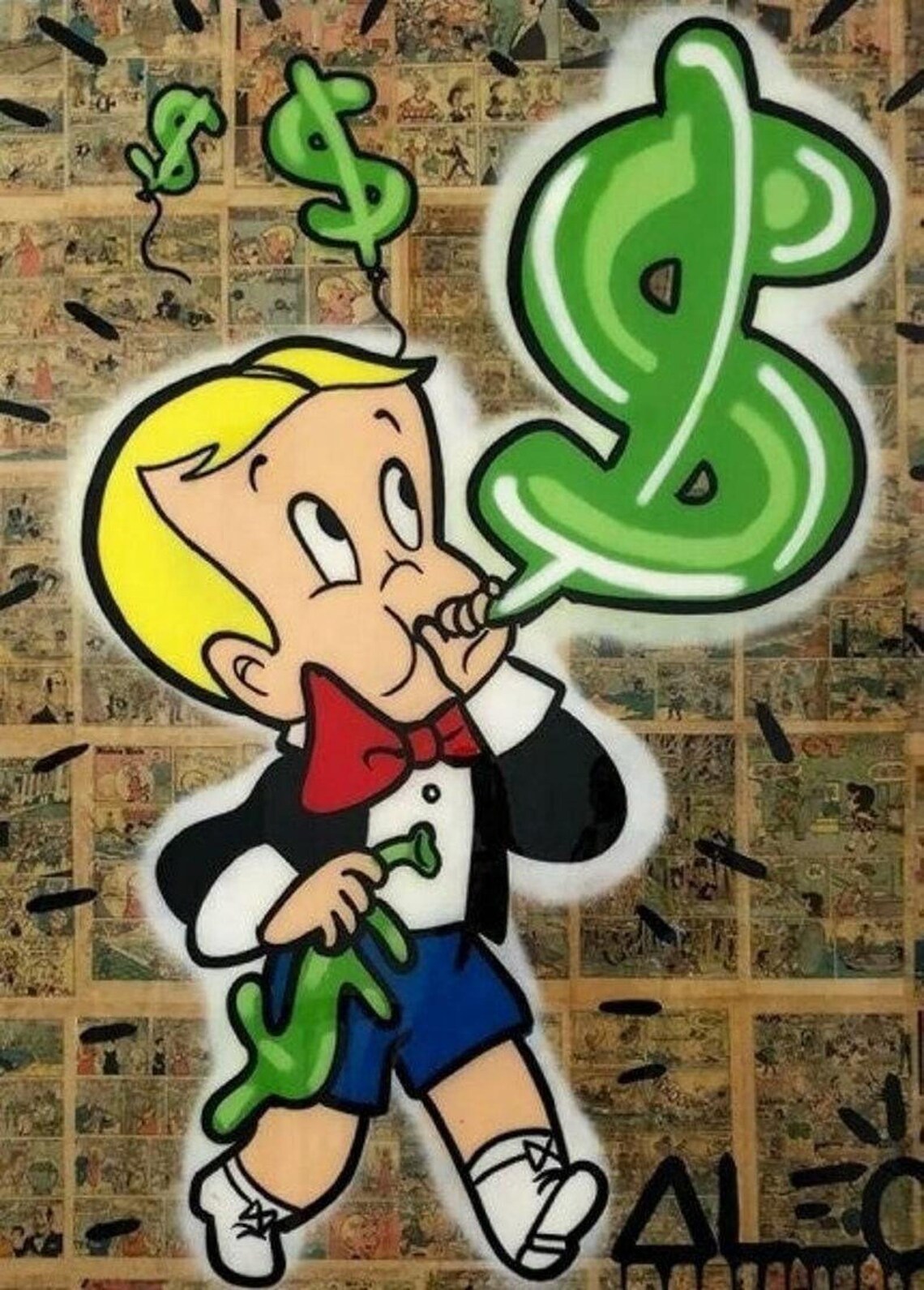 Donald Duck X Mr Monopoly X Richie Rich Monopoly Money Graffiti Art ...