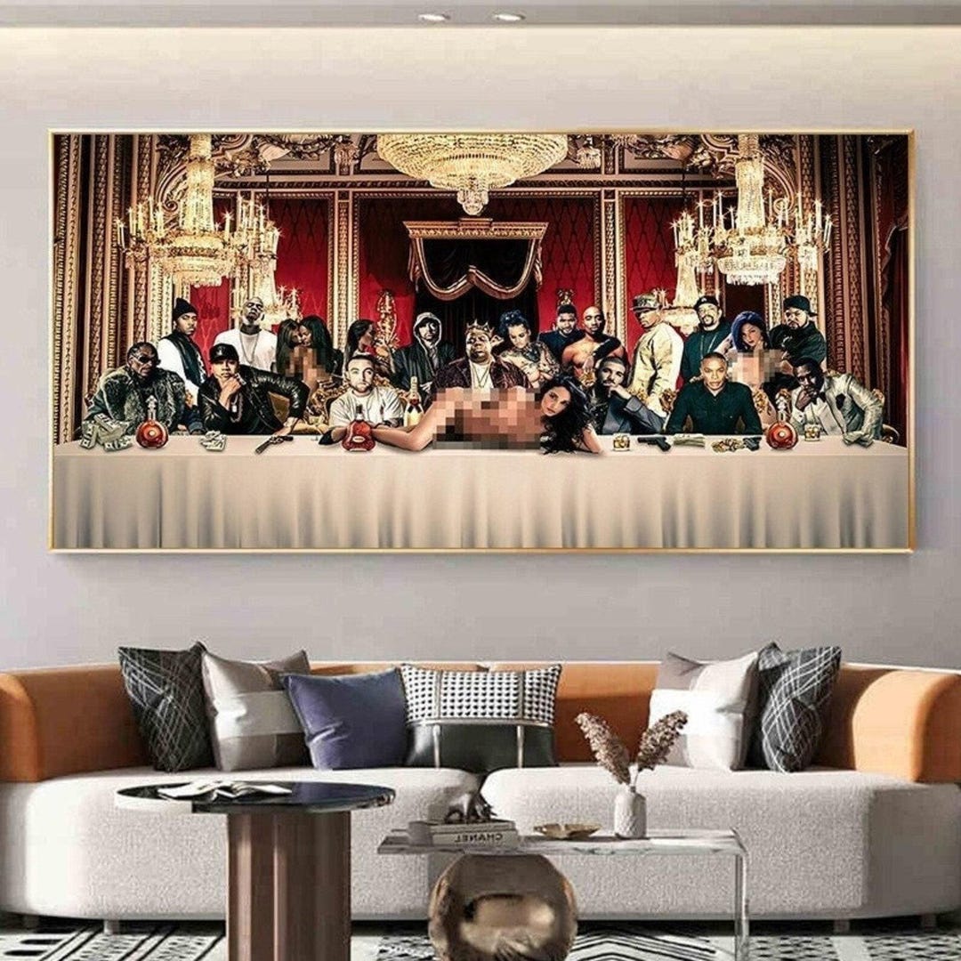 Rap Legends Last Supper Canvas Wall Art Urban Hip Hop Music Icons ...