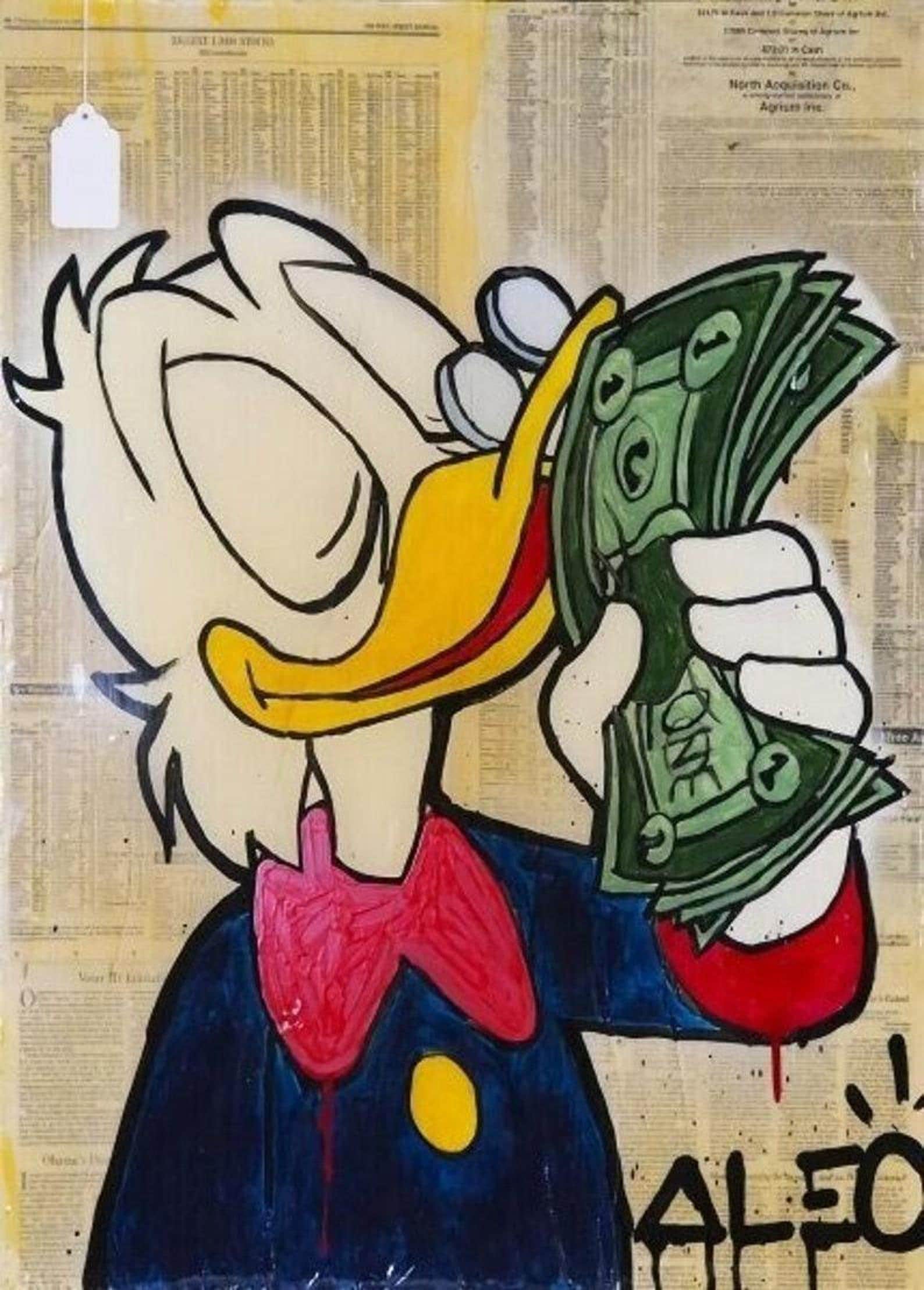 Donald Duck X Mr Monopoly X Richie Rich Monopoly Money Graffiti Art ...
