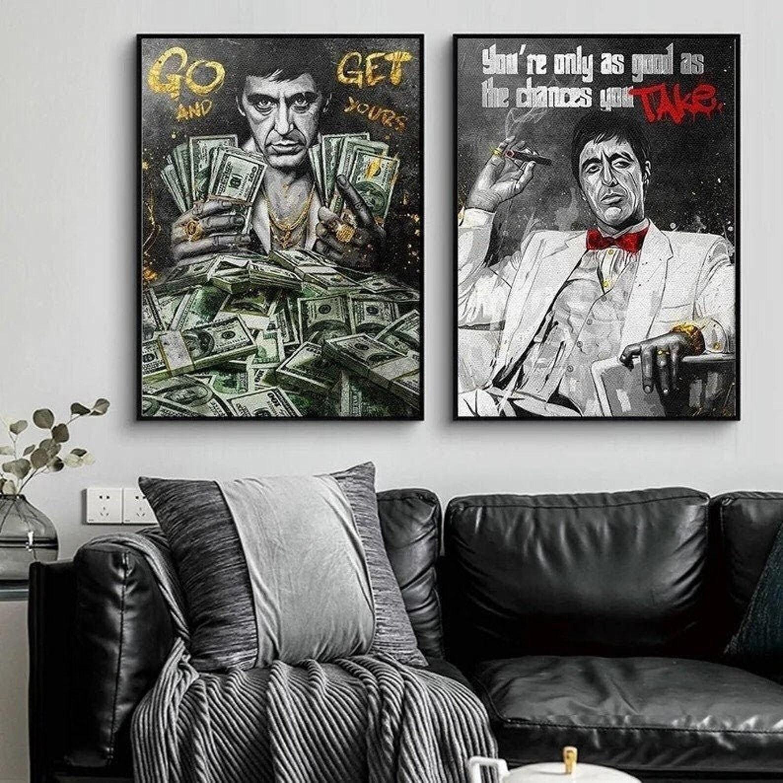 Scarface X Tony Montana Gangster Money Wall Art Motivational Quote ...