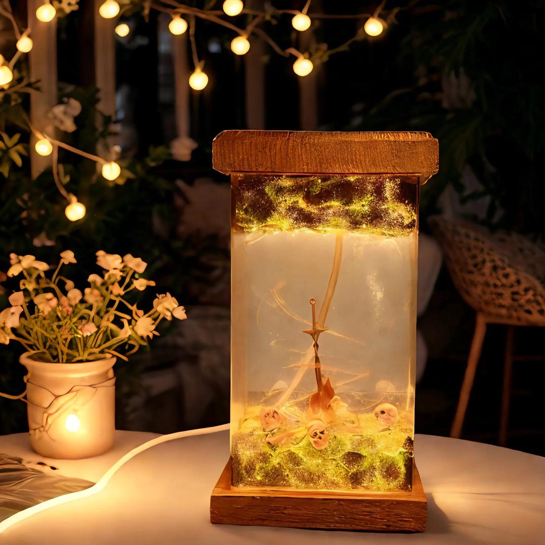 Da.rk So.uls Bon.fire Resin Lamp, Custom Fire Night Light for Gamers ...