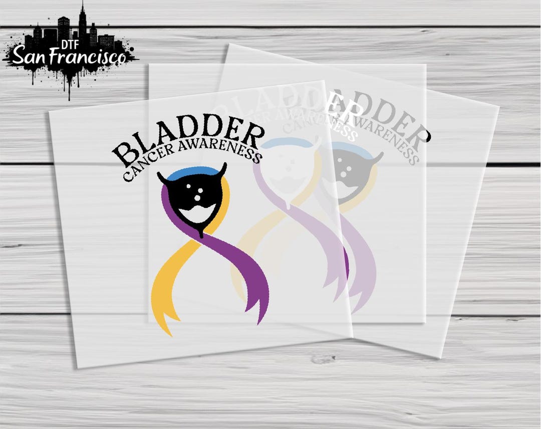 Fight Bladder Cancer Awareness Heat Transfer: Yellow, Blue, Purple ...