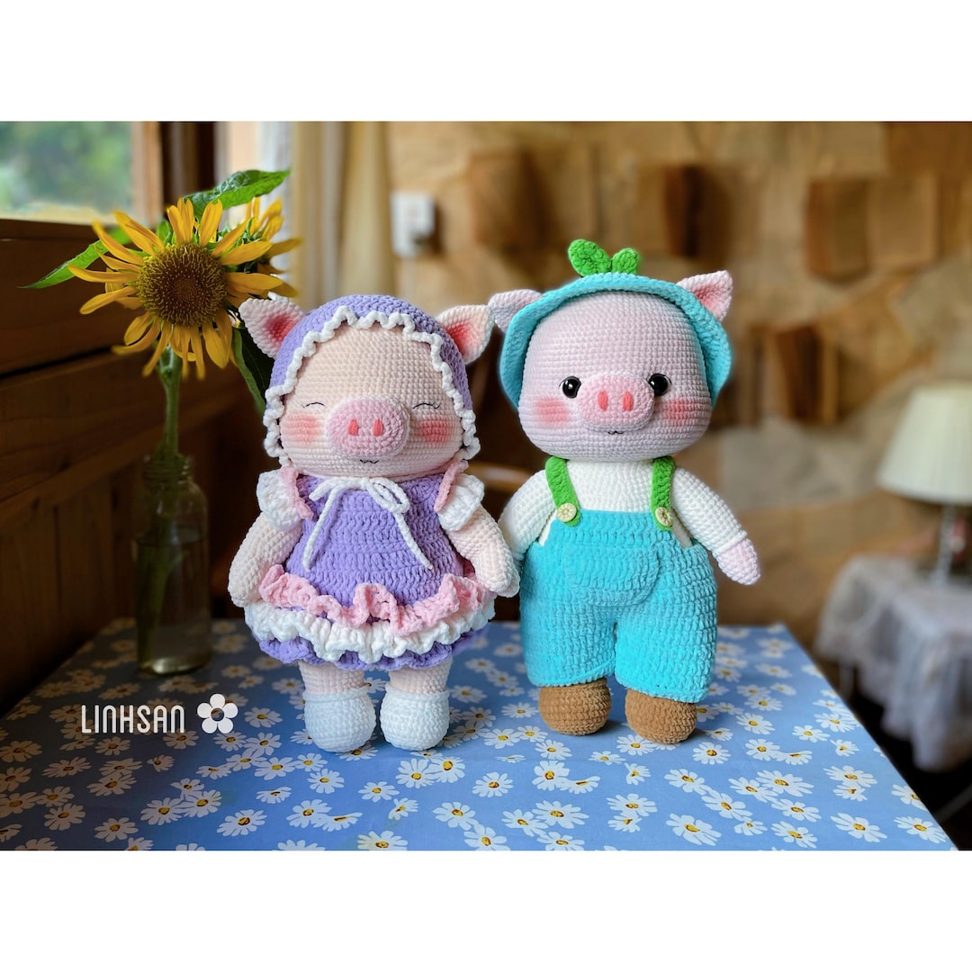 MOMO Pig & NINI Pig - Crochet Pattern English - Etsy