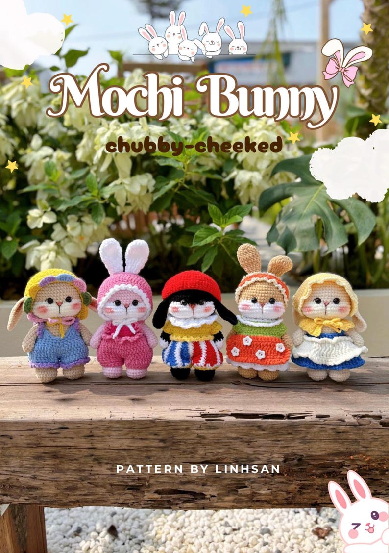 Mochi Bunny Crochet Pattern (english PDF) – Chubby-cheek Bunny With 5 ...