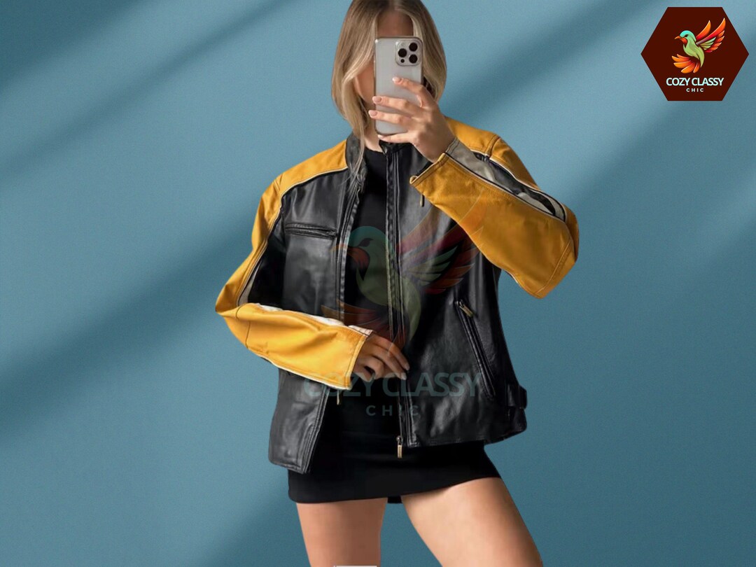 1990s Oversized Vintage Coat Retro Black Leather Jacket Womens Handmade ...