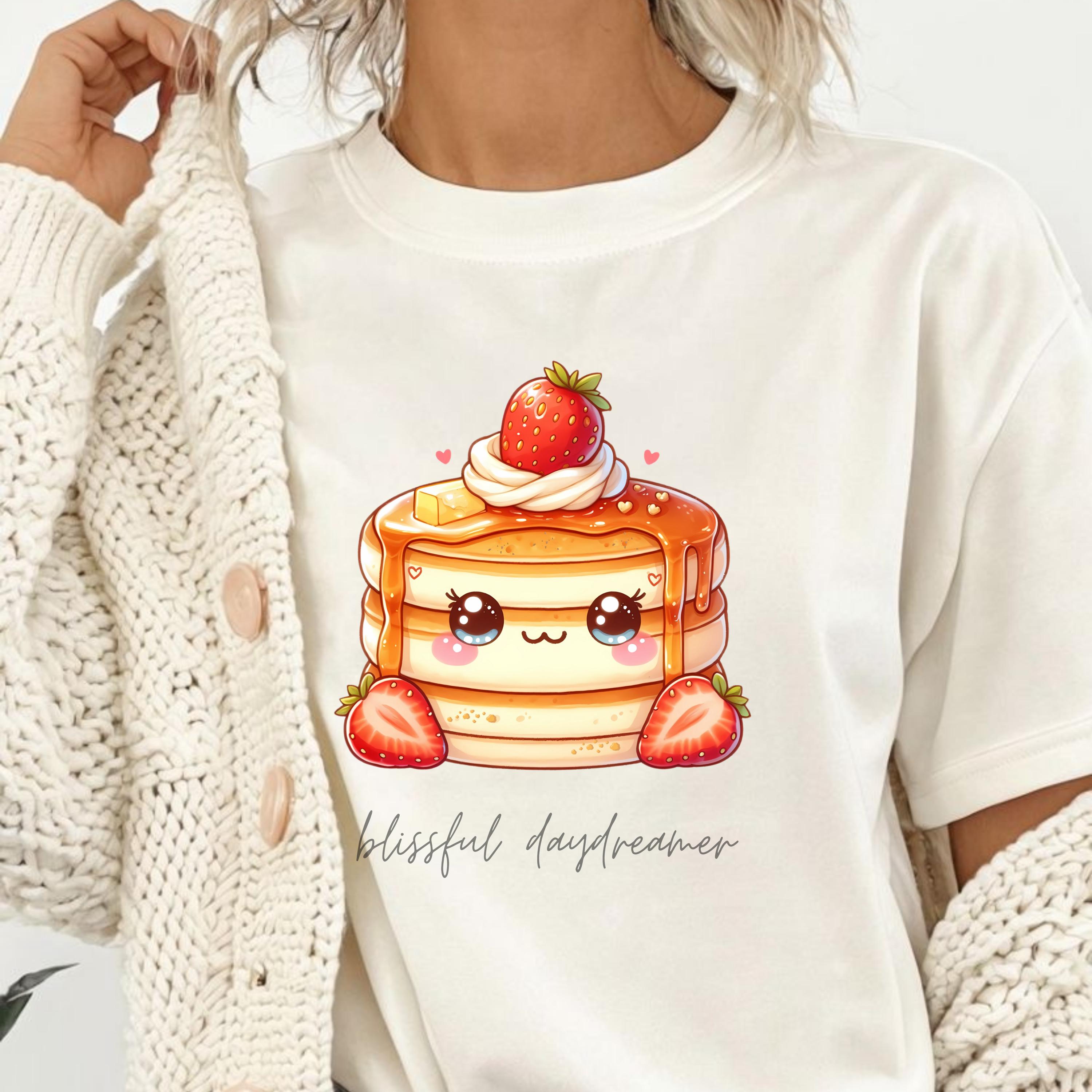 Watercolor Kawaii Pancake Stack PNG, Watercolor Png, Strawberry Png ...