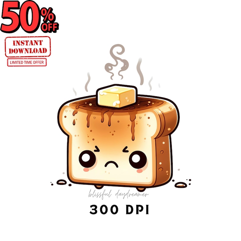 Kawaii Grumpy Toast PNG, Funny Png, Grumpy Png, Chibi Style, Kawaii ...